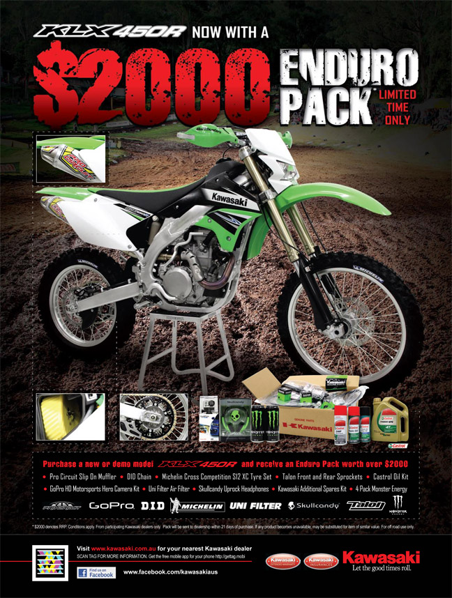 Free $2000 Enduro pack with every KLX450R - Transmoto
